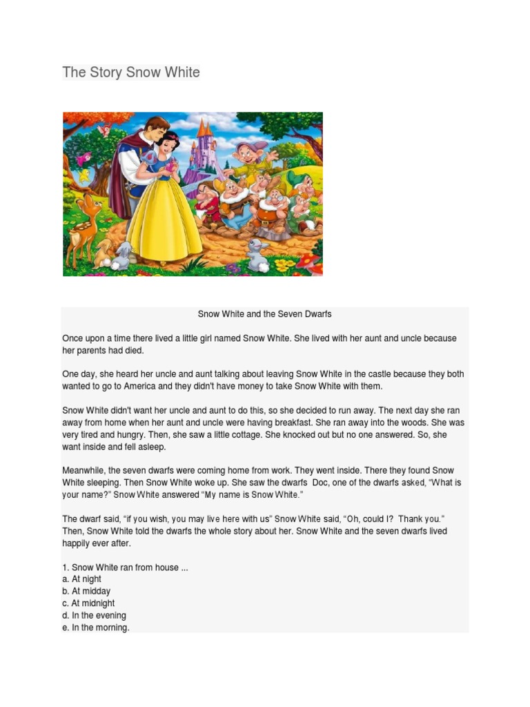 The Story Snow White | PDF | Snow White