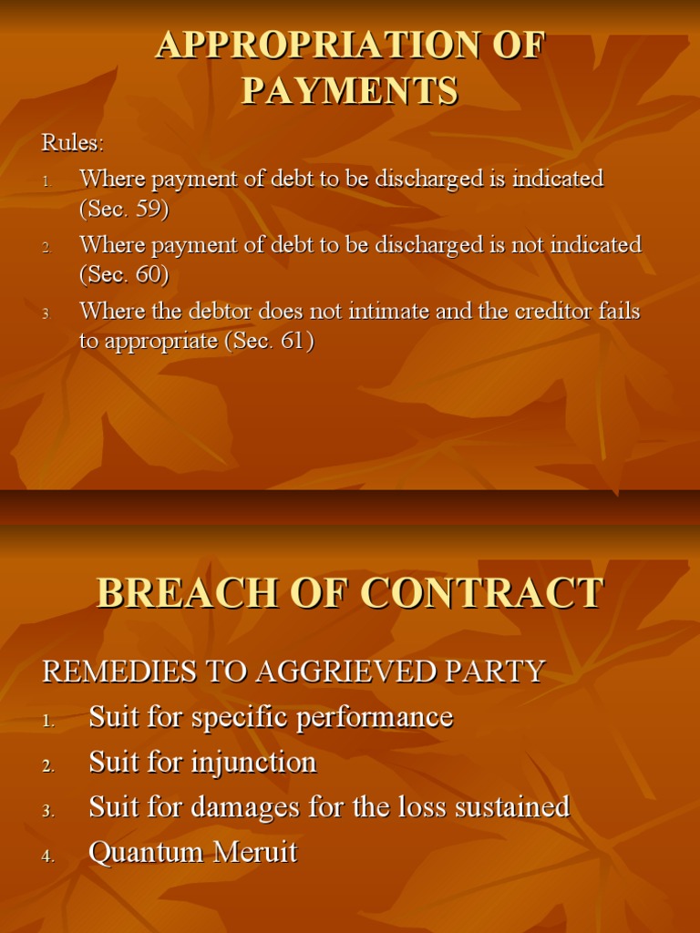 Appropriation of Payments | PDF