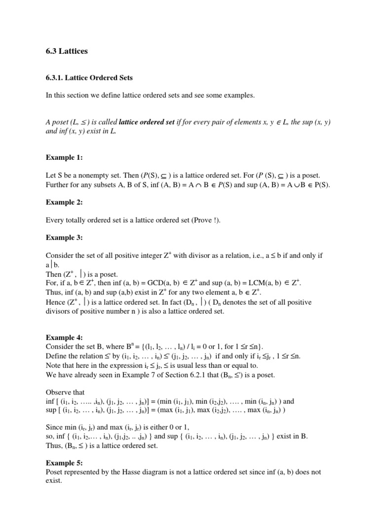Lattices Pdf Functions And Mappings Mathematical Logic