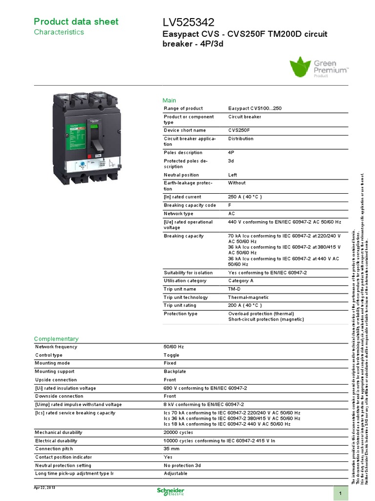 Circuit Breaker Specs for Engineers | PDF | Components | Electrical Engineering