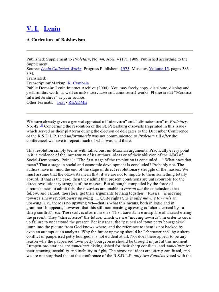 Lenin Caricature of Bolshevism | PDF | Bolsheviks | Social Democracy