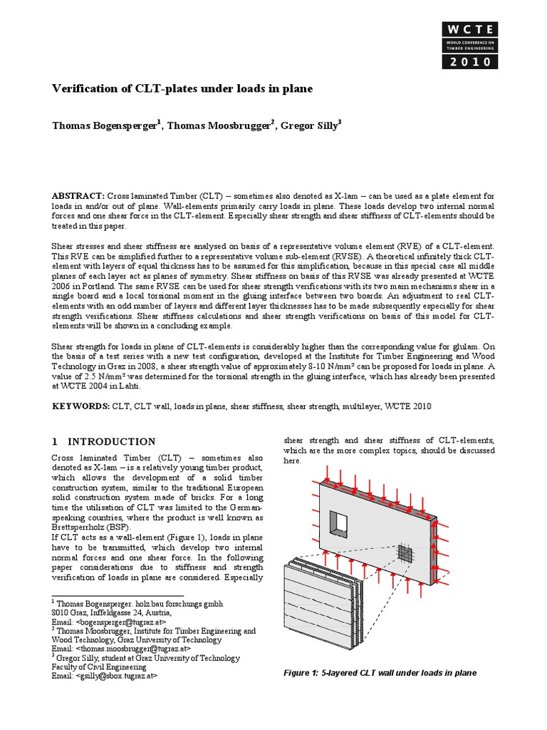 Verification of CLT-plates Under Loads in Plane | PDF | Strength Of ...