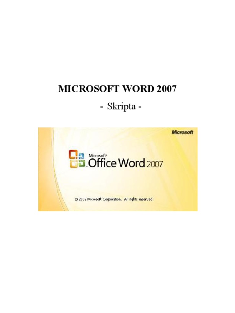 Ms Word 2007 Skripta | PDF