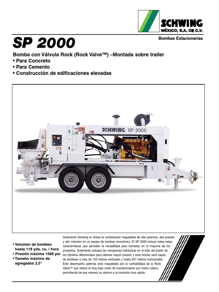 Schwing Stetter SP 2000 | PDF | Bomba | Hormigón