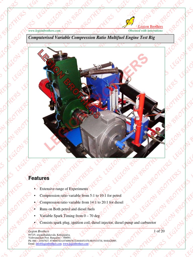 03 Computerized Variable Compression Ratio Multi-Fuel Engine Test Rig ...