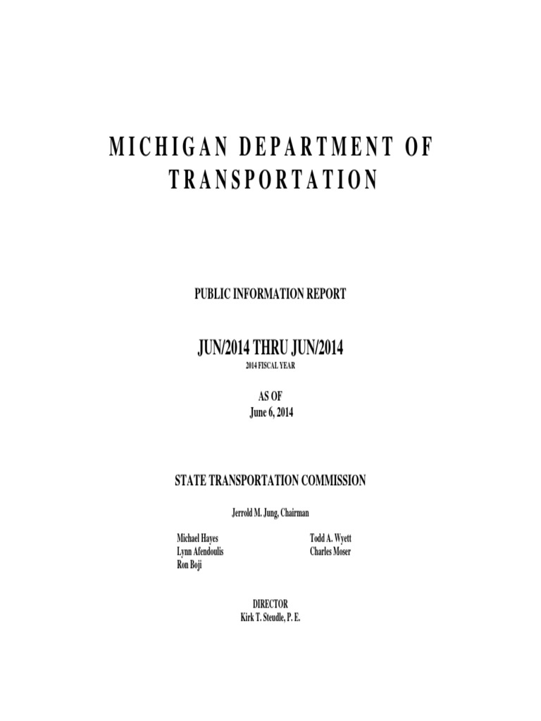 MDOT 2014 Project Status Report | PDF | Road Transport | Land Transport