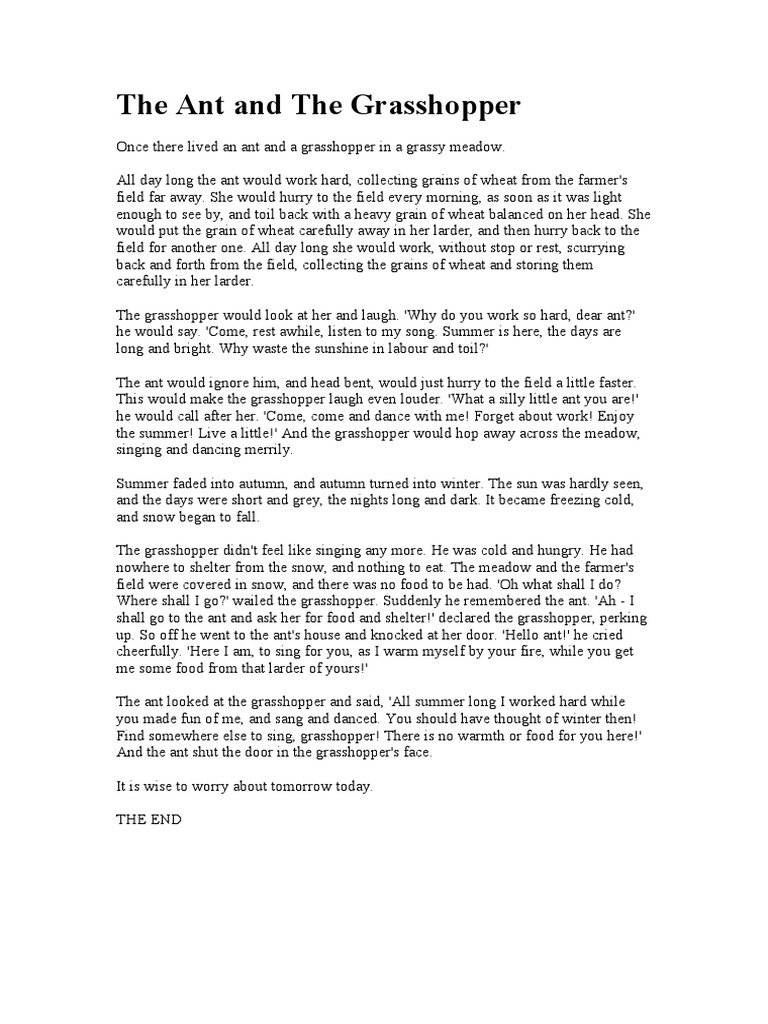 Children's Fable on Hard Work | PDF