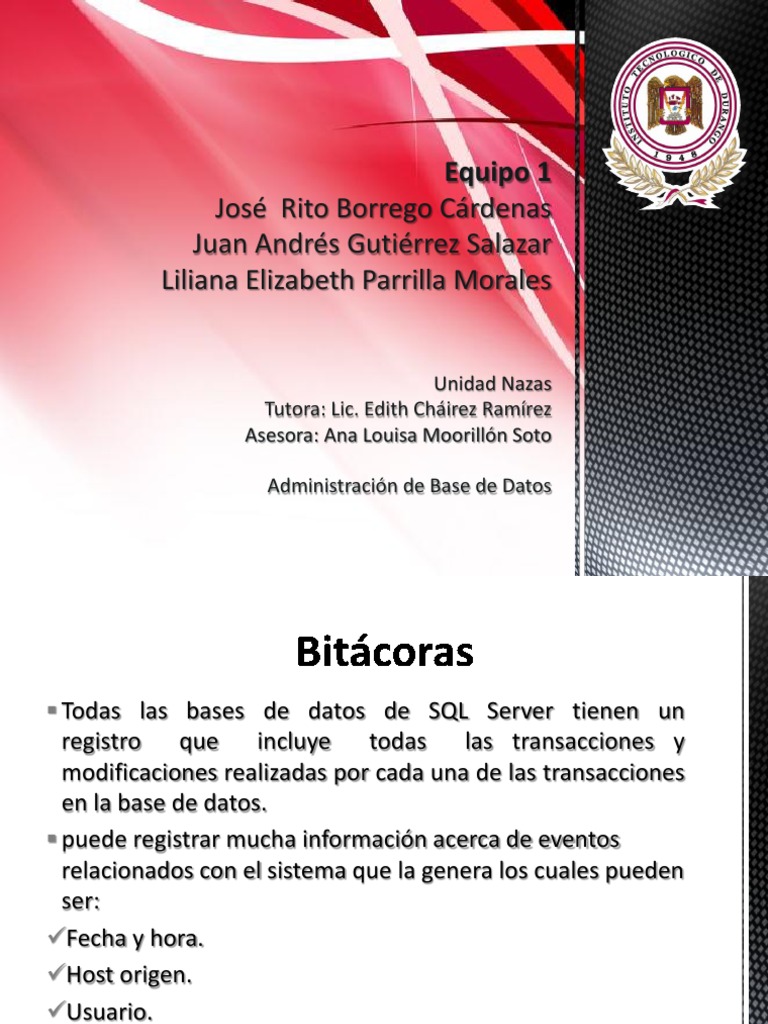 Expo Bases De Datos Pdf Tabla Base De Datos Servidor Sql De
