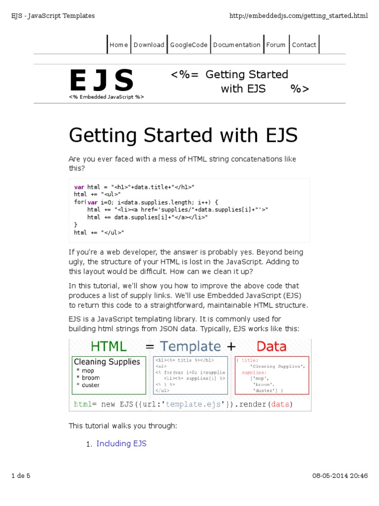 Ejs | PDF | Java Script | Json