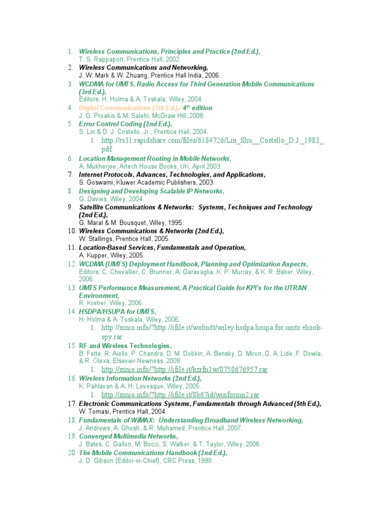 Wireless Communications Textbook Overview | PDF | Computer Network ...