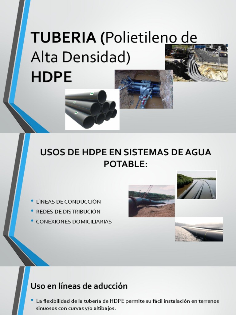 DIAPOS TUBERIA (Polietileno de Alta Densidad) HDPE | PDF | Tubería (transporte de fluidos ...