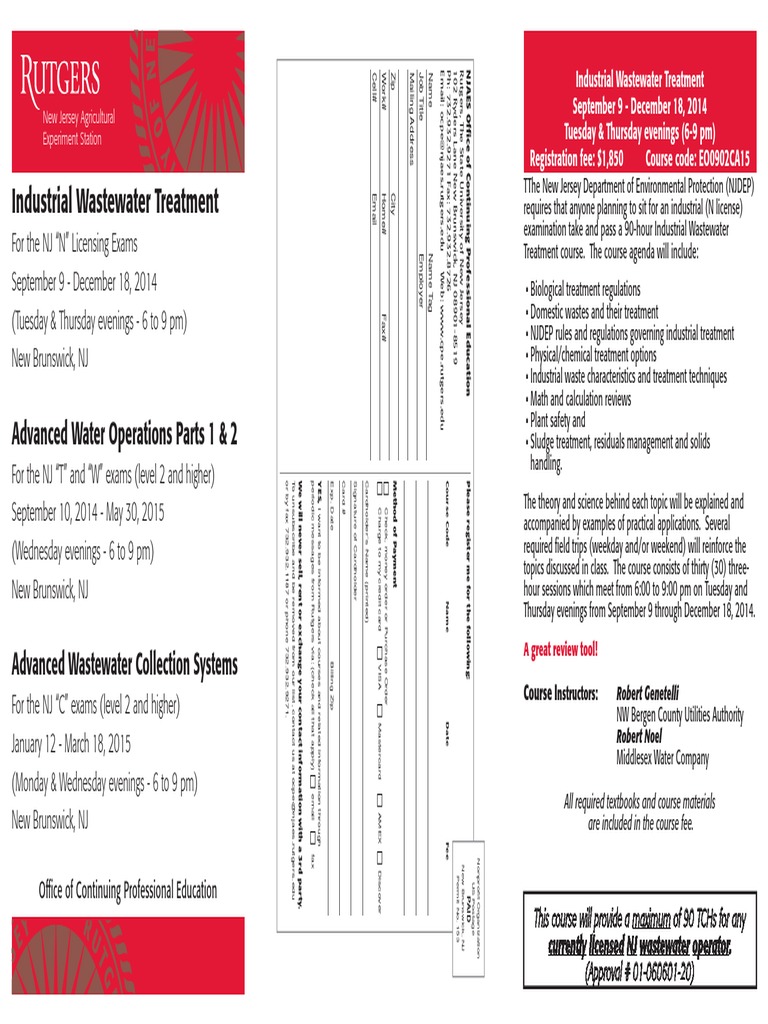 NJDEP Water/Wastewater Licensing Exam Prep Courses: Industrial Waste ...