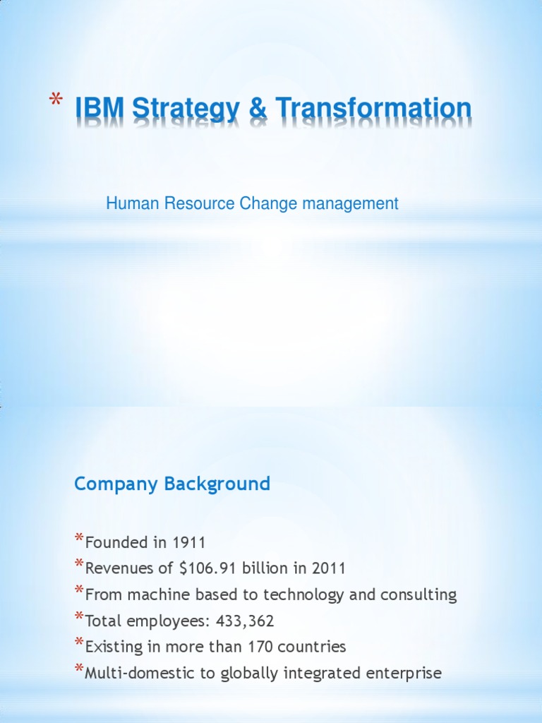 IBM Change Management | Diversity (Business) | Human Resource Management