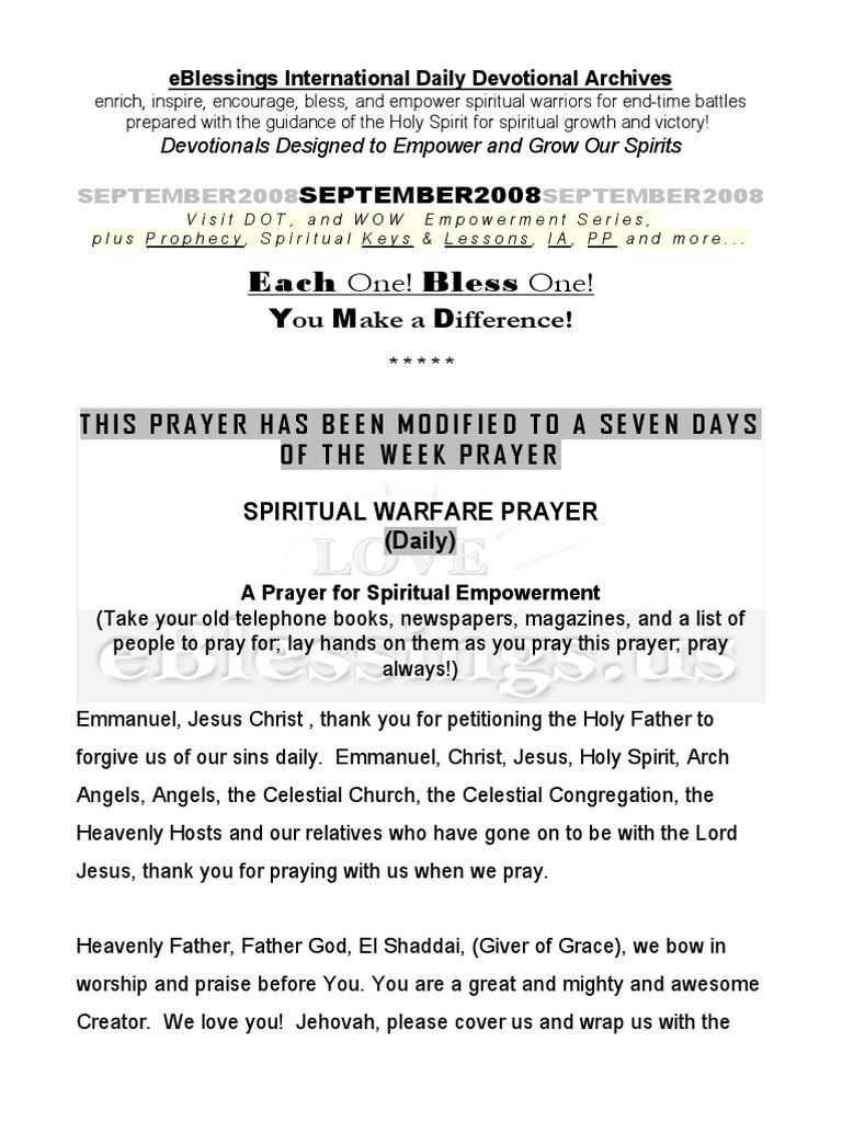 Spiritual Warfare Prayer Daily | God The Father | Jesus