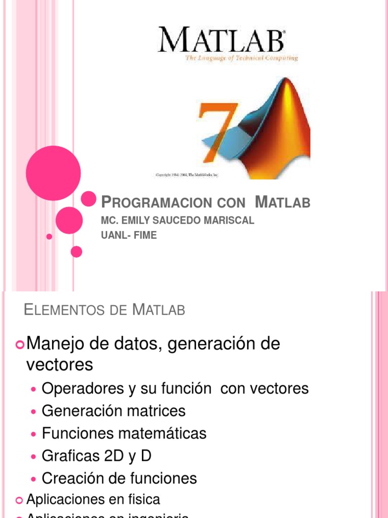 Introduccion Matlab Emily | PDF | Matrix (Mathematics) | Integral