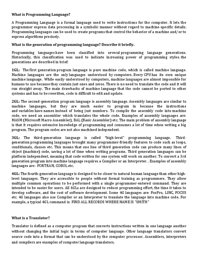 Programming-Theory Questions & Answers | PDF | Data Type | Pointer ...