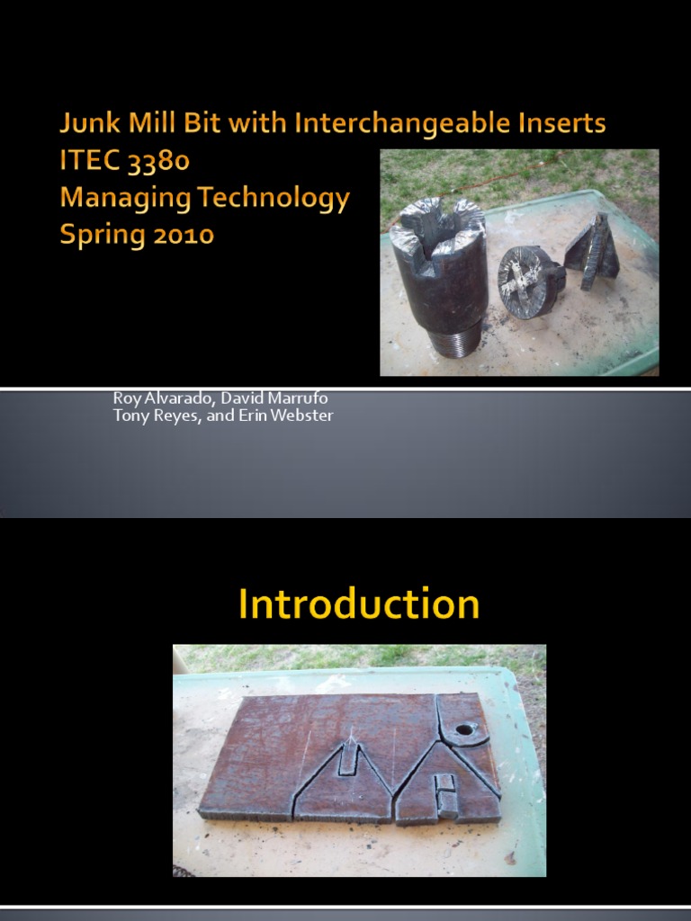 Junk Mill Bit With Interchangeable Inserts2010 | PDF | Drilling ...