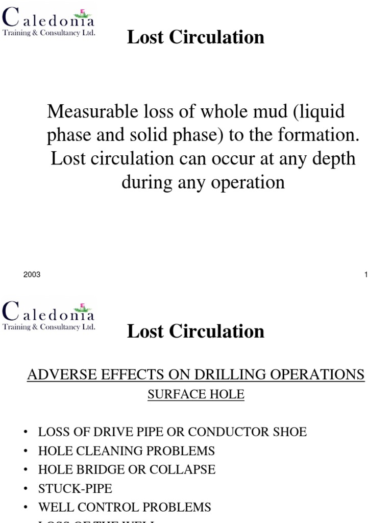 Lost Circulation | PDF | Casing (Borehole) | Continuum Mechanics