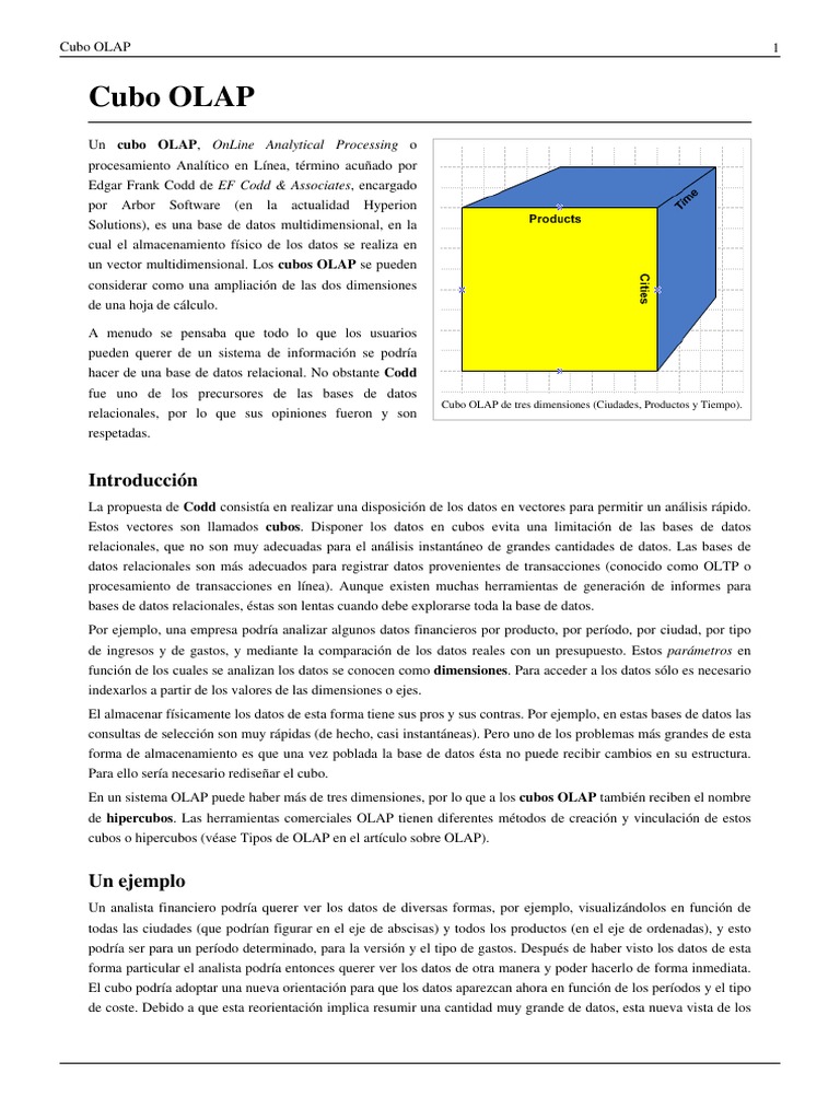 Cubo OLAP | PDF | Gestión de datos | Bases de datos