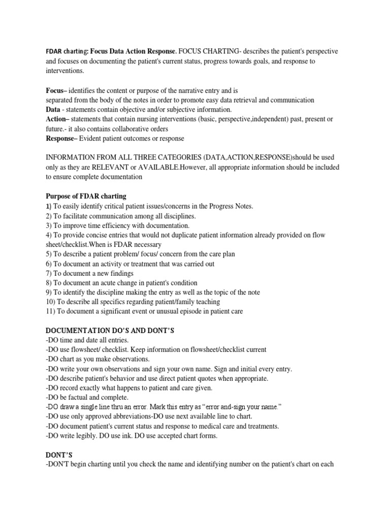 FDAR Charting | PDF | Patient | Information