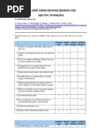AQ Child Scoring Key | Autism Spectrum | Clinical Psychology