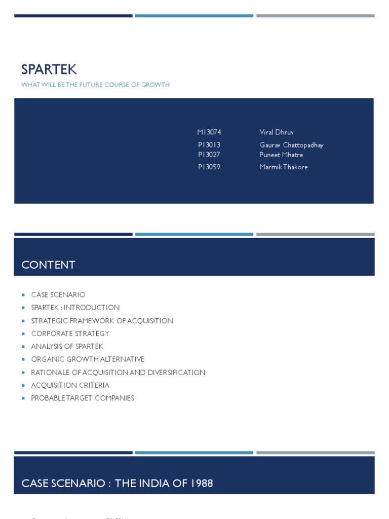 SPARTEK Case Study | PDF | Mergers And Acquisitions | Tile
