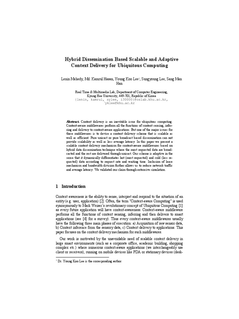 Hybrid Dissemination | PDF | Scalability | Computing