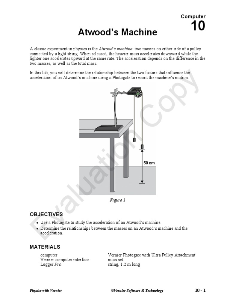 PWV 10 COMP Atwoods Machine | PDF | Mass | Tension (Physics)