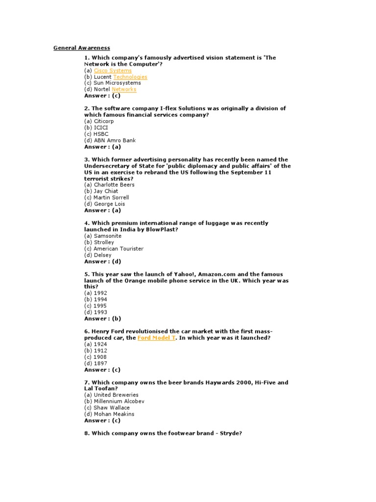 General Awareness | PDF