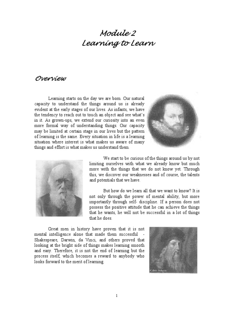 ENGLISH IV Module 2 Learning To Learn | PDF | Plot (Narrative) | Narration