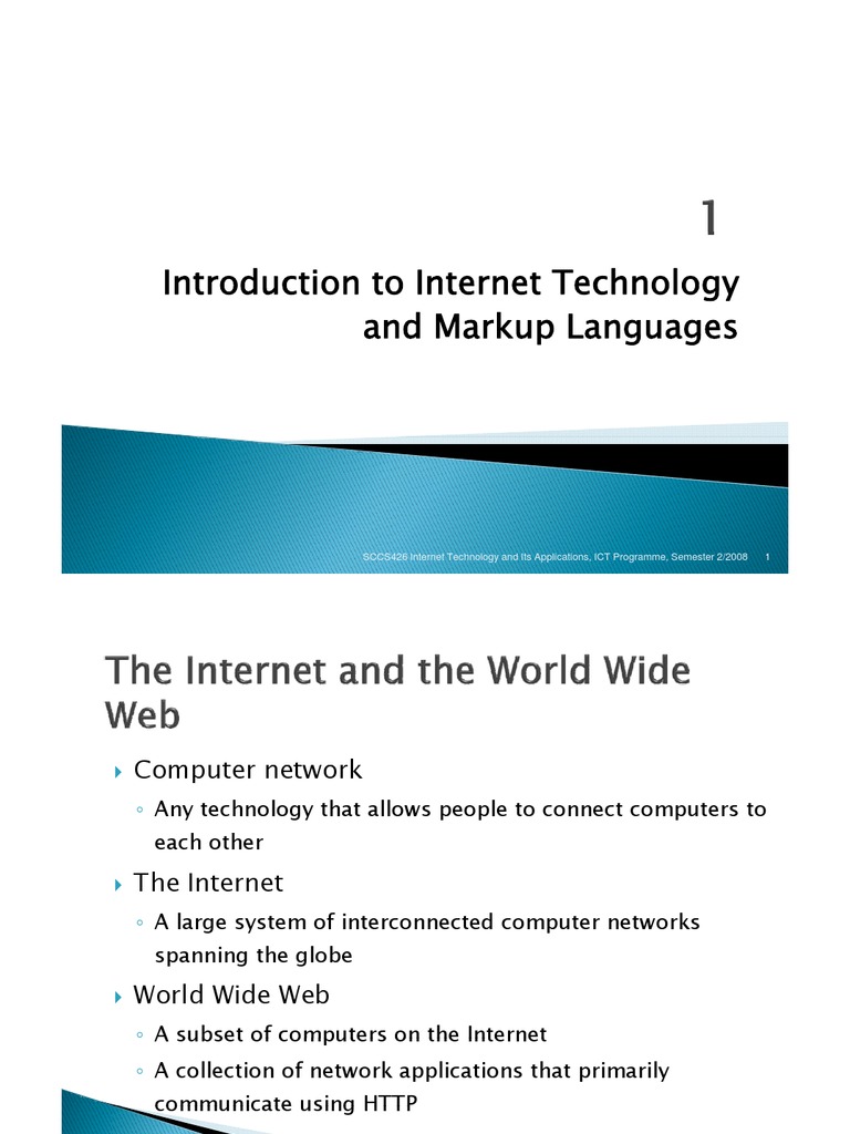 Introduction To Internet Technology Gy and Markup Languages | PDF ...