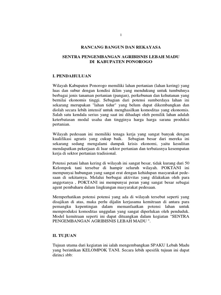 Sentra Pengembangan Agribisnis Lebah Madu | PDF | Bisnis | Teknologi & Rekayasa