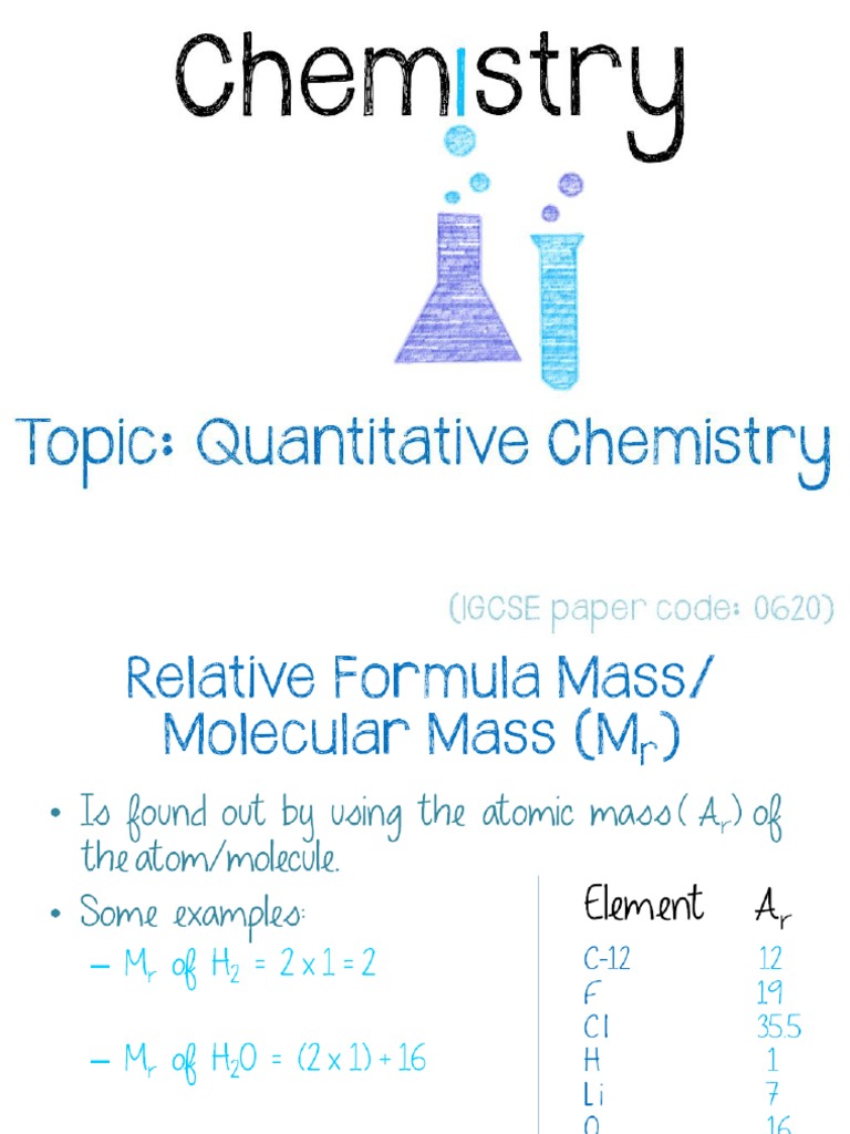 IGCSE Chemistry - Quantitative Chemistry | PDF