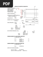 Eccentric Footing Design Example | PDF | Column | Shear Stress