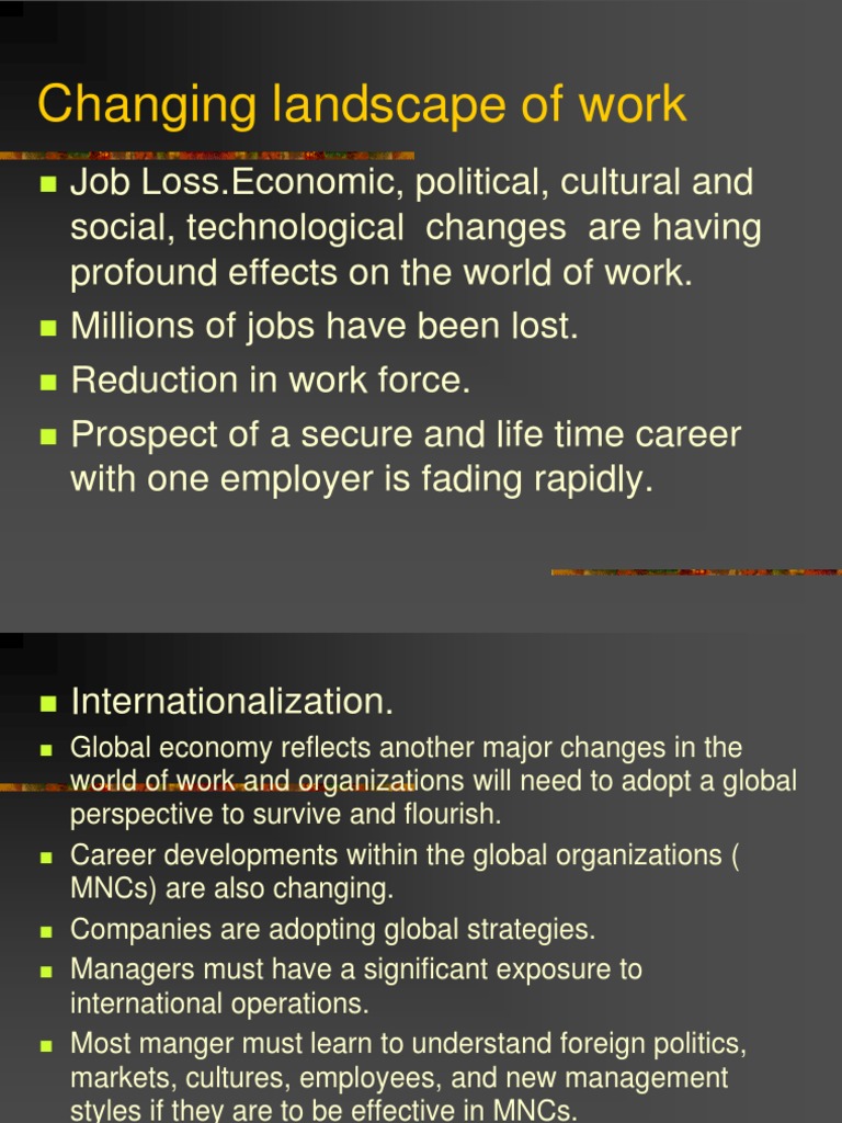 Changing Landscape of Work | Employment | Outsourcing