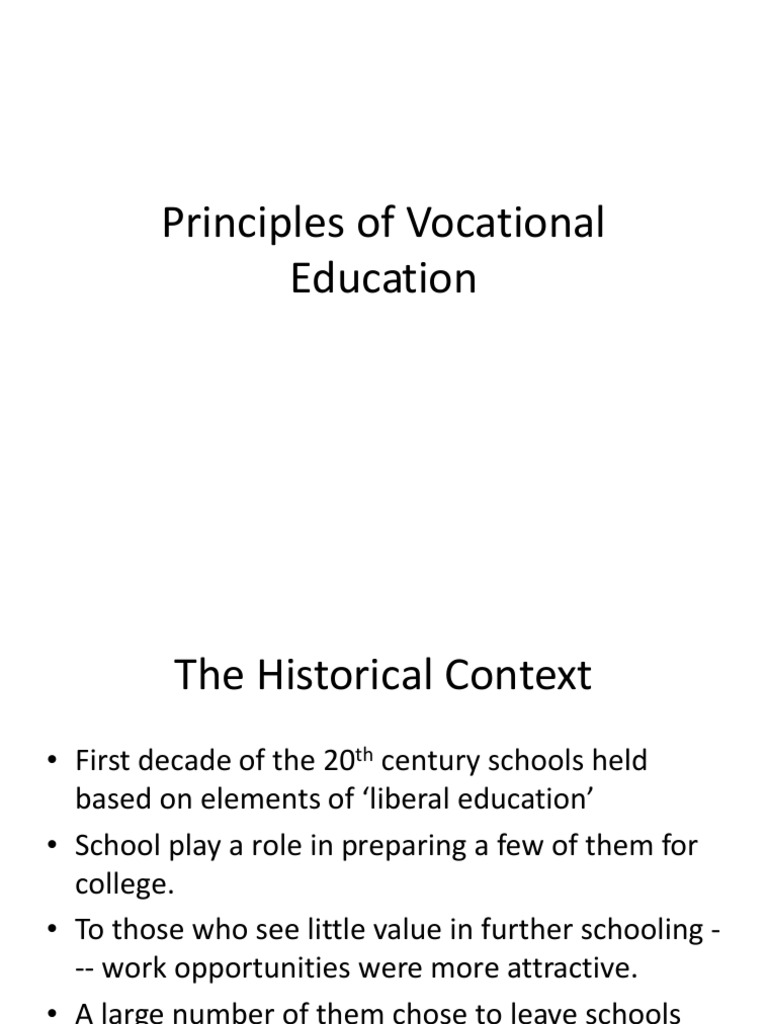 Principles of Vocational Education | PDF | Vocational Education ...