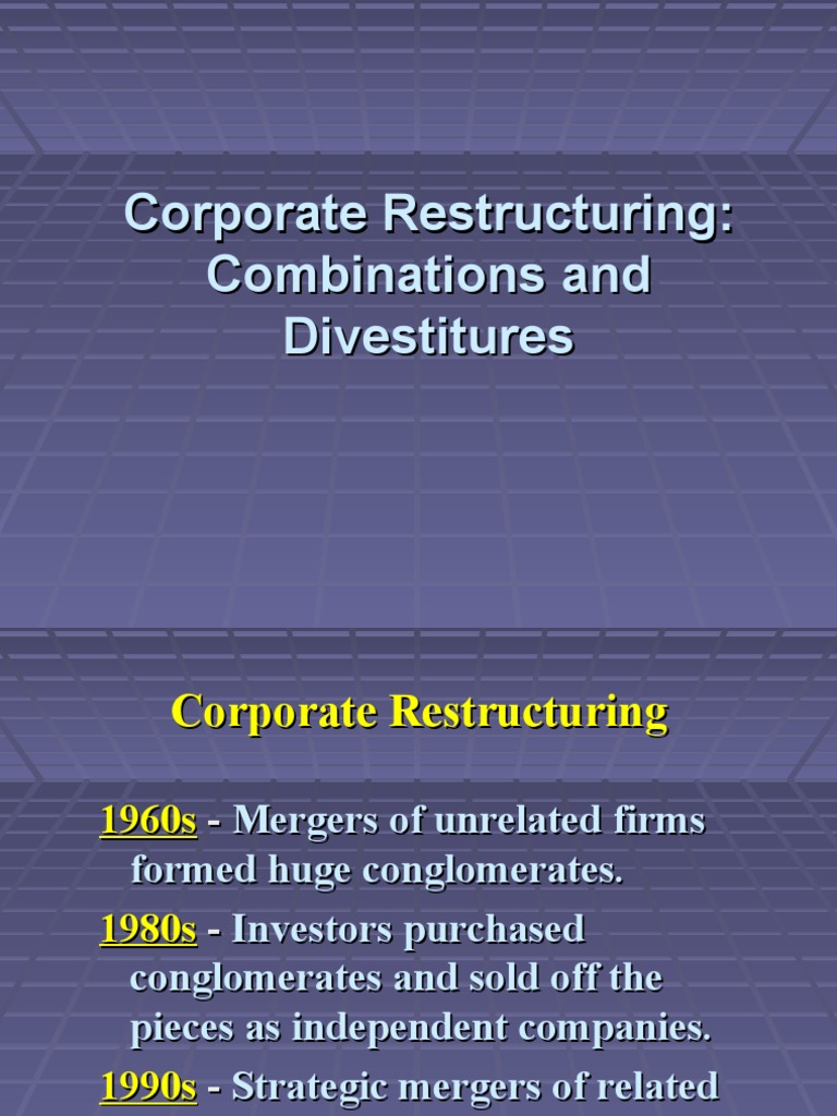 Corporate Restructuring Strategies Guide | PDF | Mergers And ...