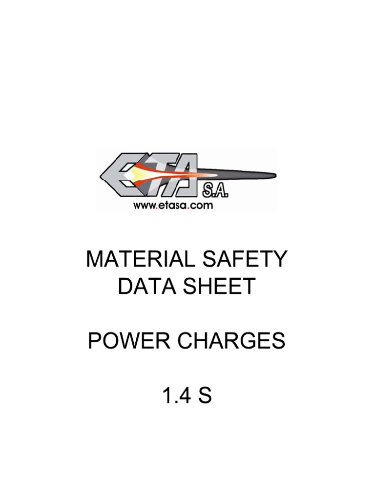Msds Power Charge | PDF | Explosive Material | Dangerous Goods