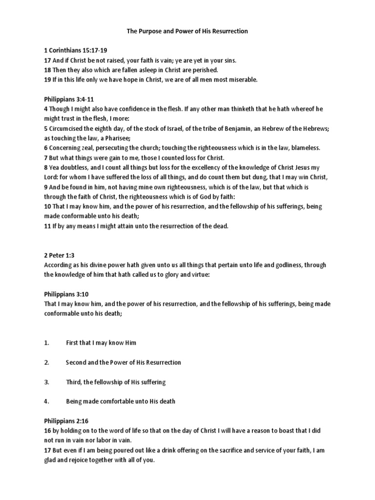 The Purpose and Power of His Resurrection | Download Free PDF ...