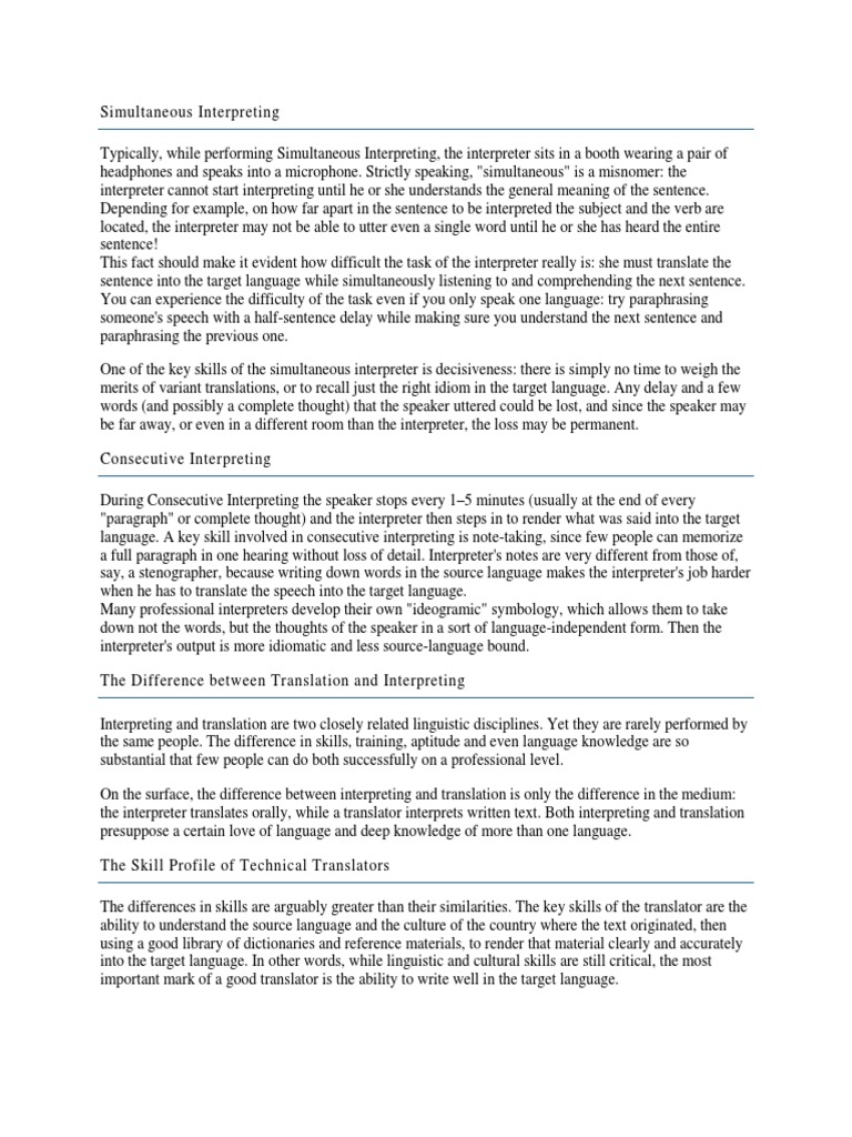 Simultaneous Interpreting | PDF | Language Interpretation | Translations