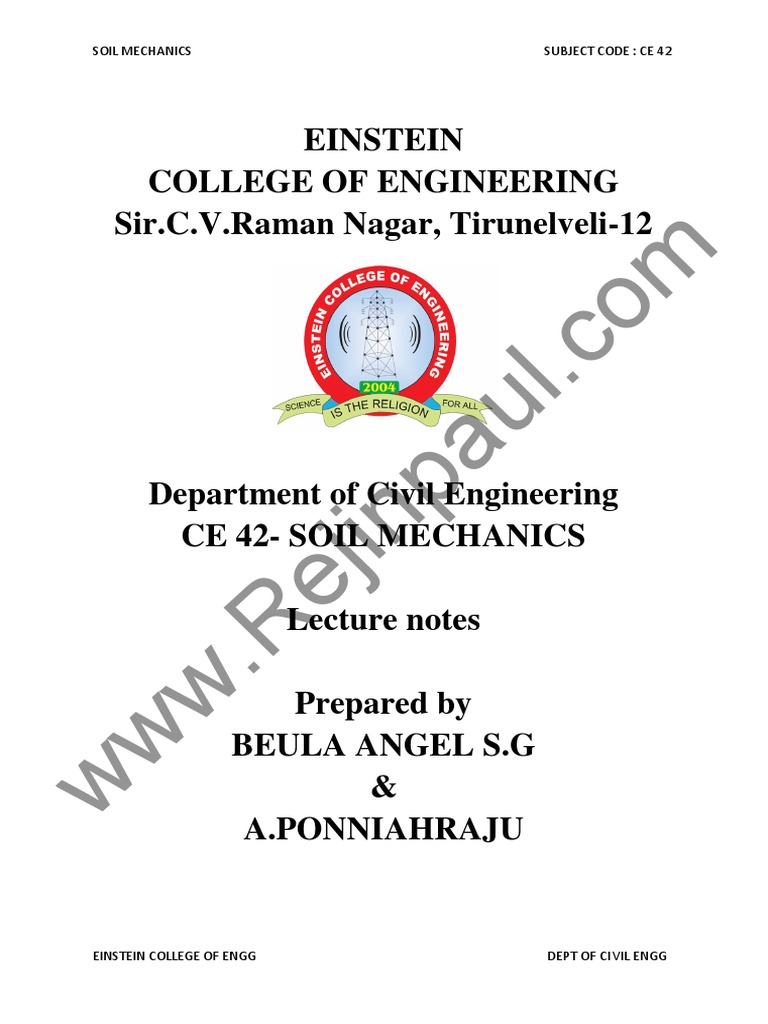 CE2251 Soil Mechanics Notes | PDF | Soil Mechanics | Porosity