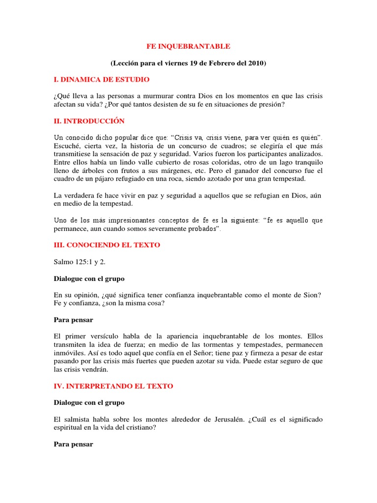Fe Inquebrantable | PDF | Salmos | Fe