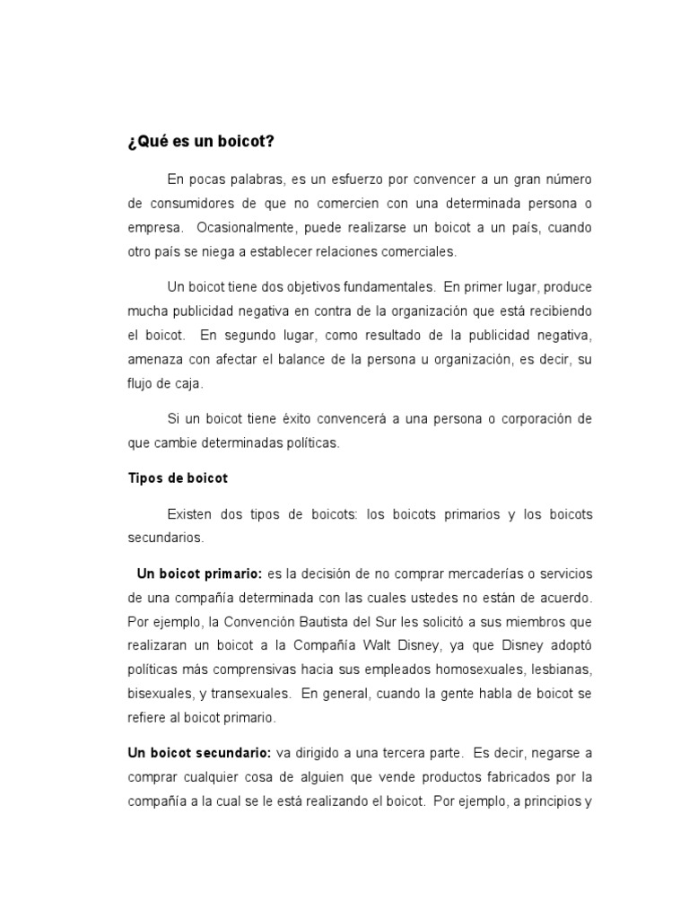 Qué Es Un Boicot | Boicotear | Publicidad