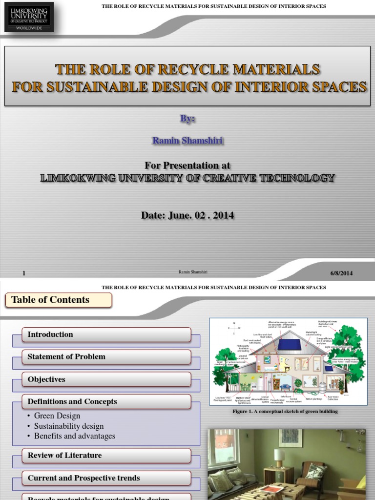Sustainable Interior Design with Recycled Materials | PDF | Green ...