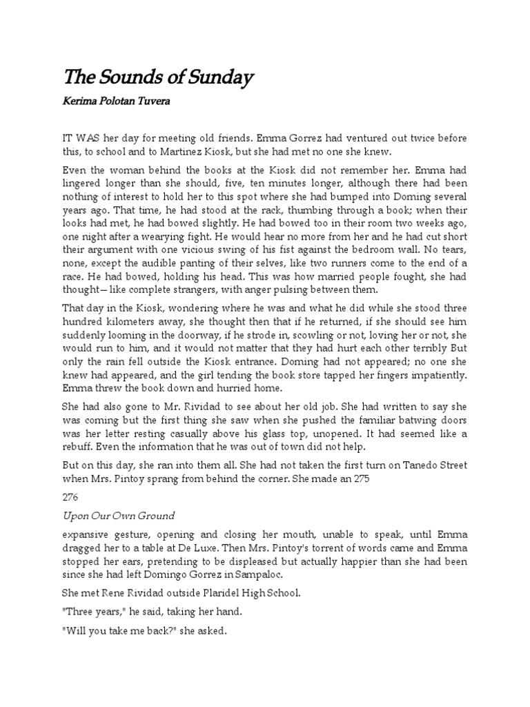 The Sounds of Sunday - Kerima Polotan | PDF | Nature