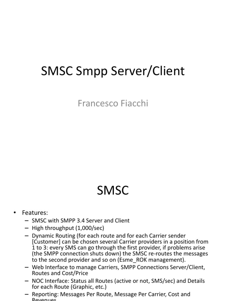 SMSC SMPP Server-Client | PDF | Areas Of Computer Science | Computer ...