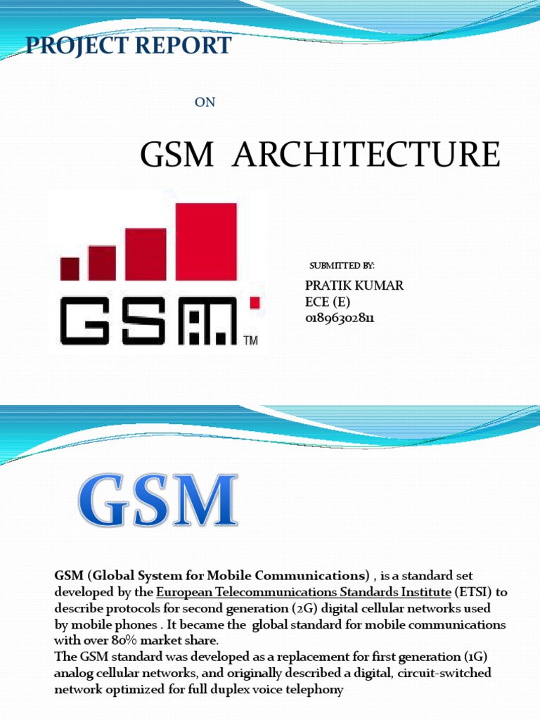 GSM Architecture: Project Report | PDF | Telecommunications Engineering ...