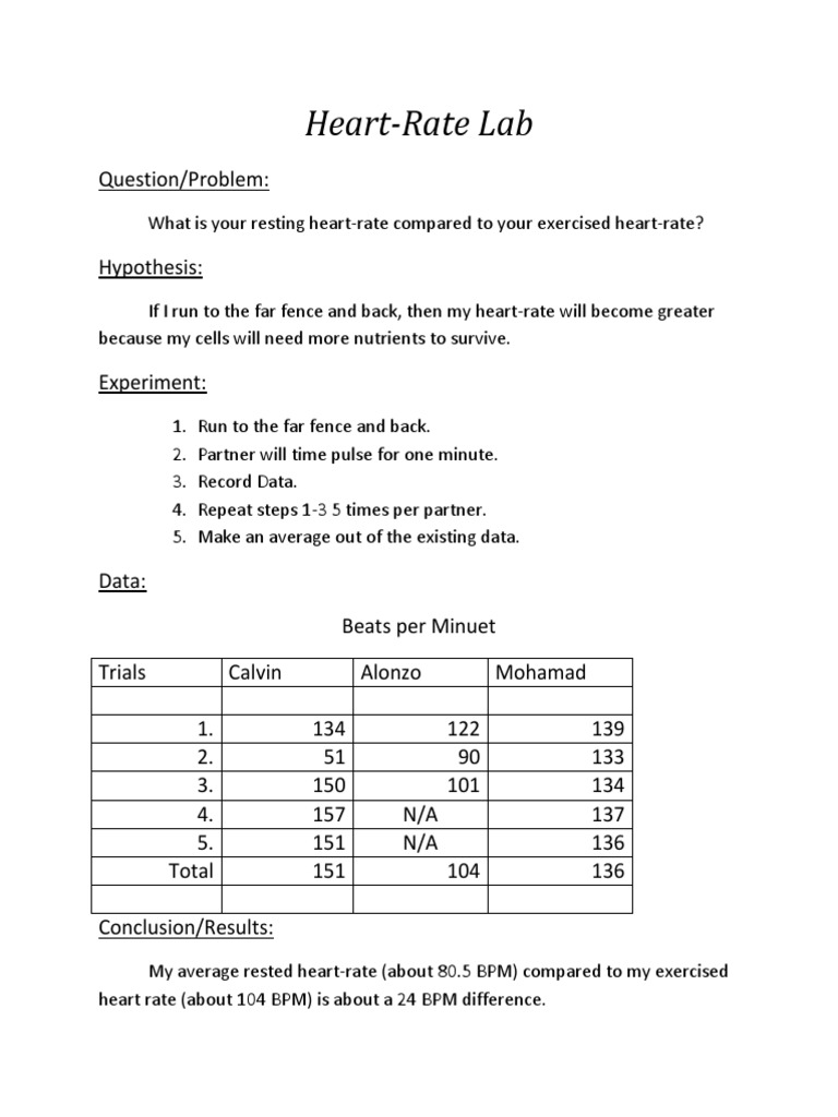 Heart-Rate Lab | PDF | Wellness | Science & Mathematics