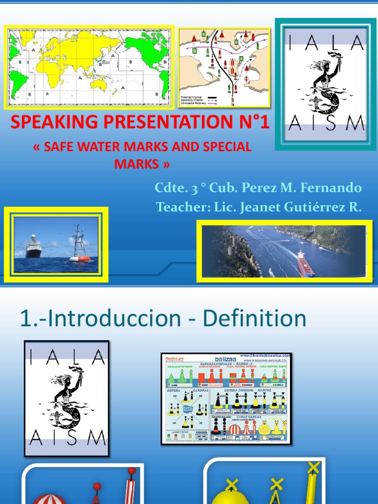 SPEAKING PRESENTATION N°1 - Safe Water Marks and Special Marks - 3° CUB ...