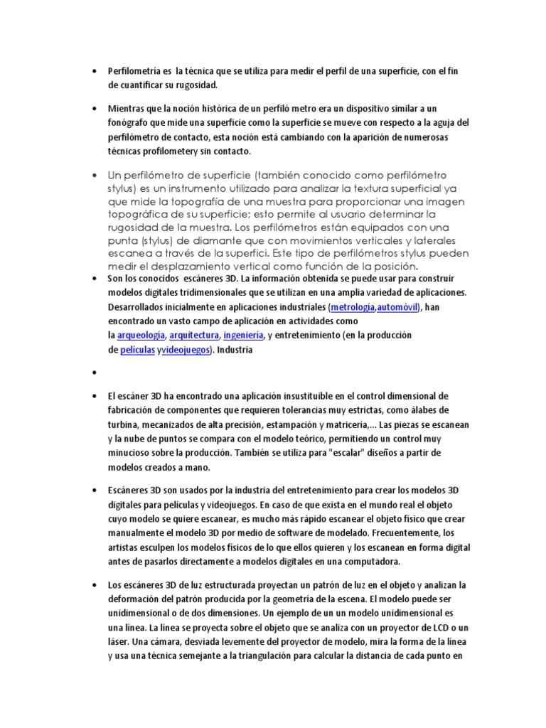 Perfilometría Es La Técnica Que Se Utiliza para Medir El Perfil de Una ...